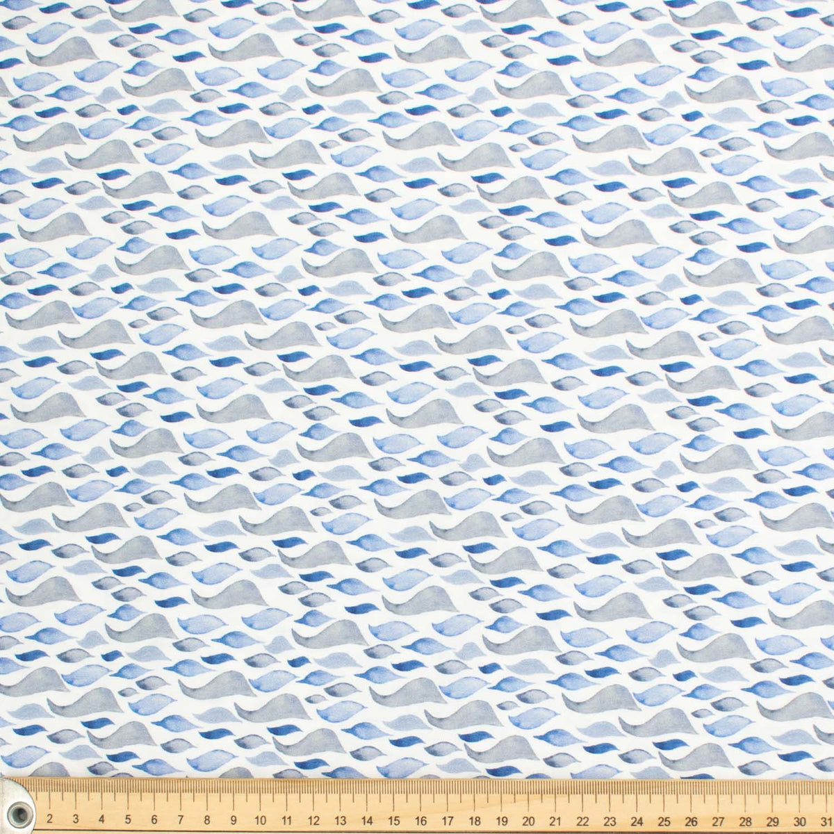 Blue Sea Collection #12 Blue Spindrift on White Cotton Prints ...