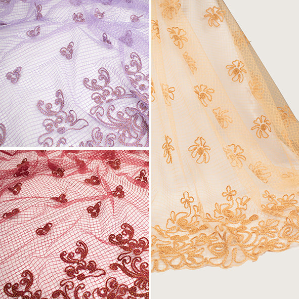 Corded Embroidered Flower Lace Mesh – Homecraft Textiles