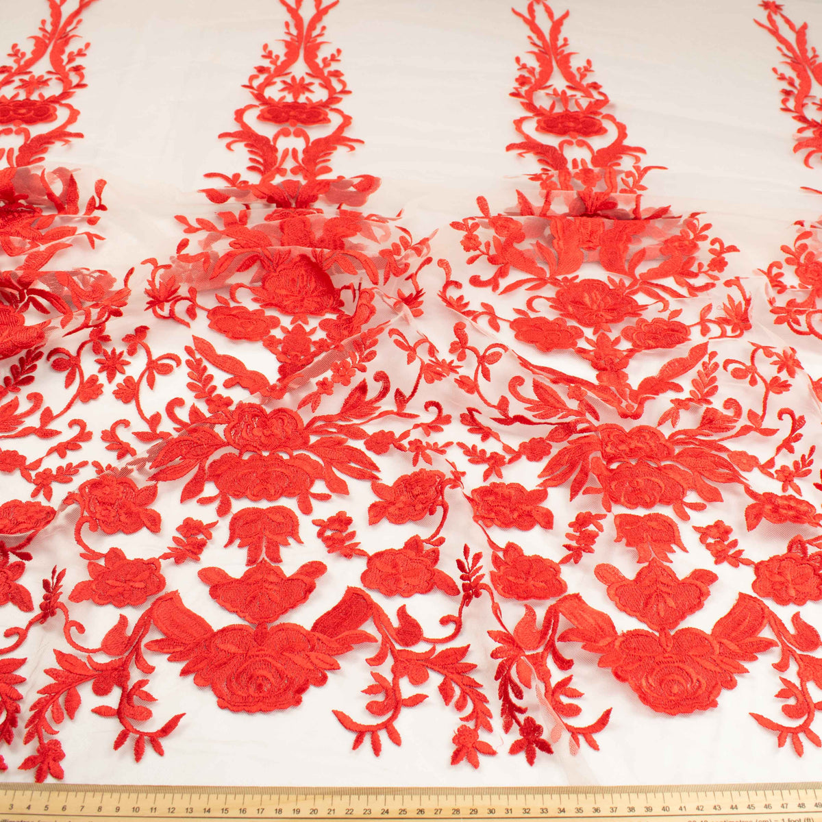 Embroidered Lace Design-3 Red – Homecraft Textiles