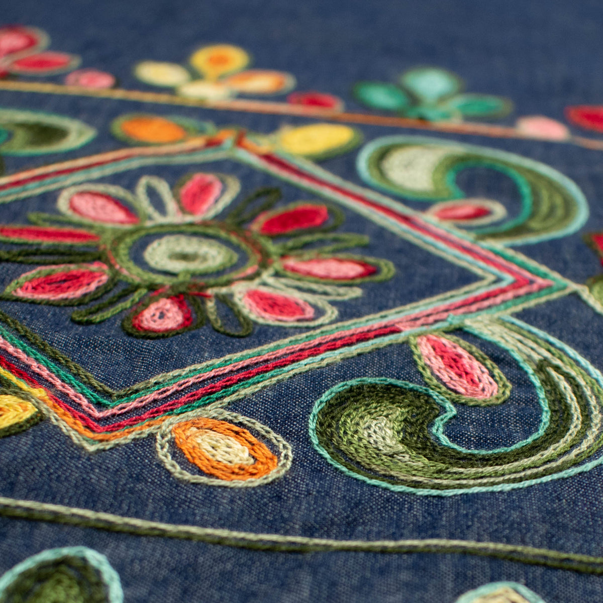 Embroidered Denim | Denim Prints | printed denim fabric | fabric paint ...