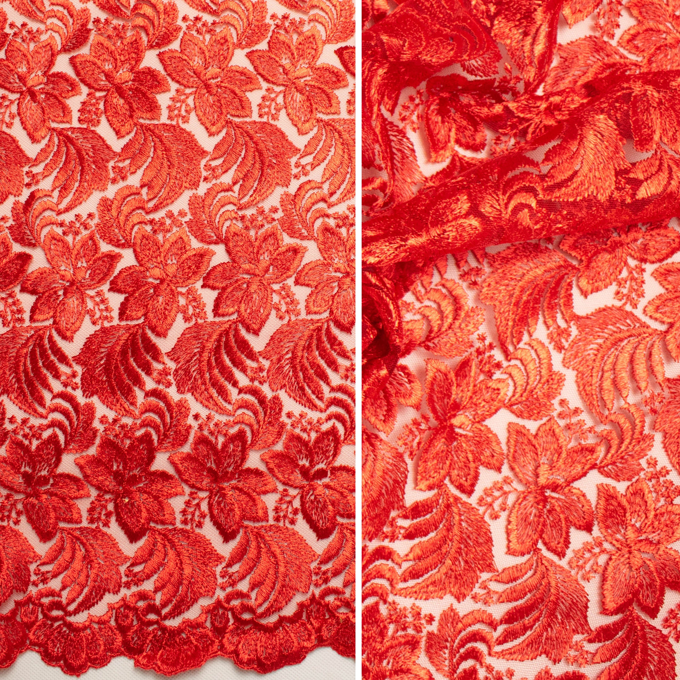 Embroidered Lace BF-61200 Red – Homecraft Textiles