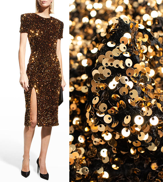 Heavy Sequin Spangle on a Premium Stretch Velvet Base – Homecraft Textiles