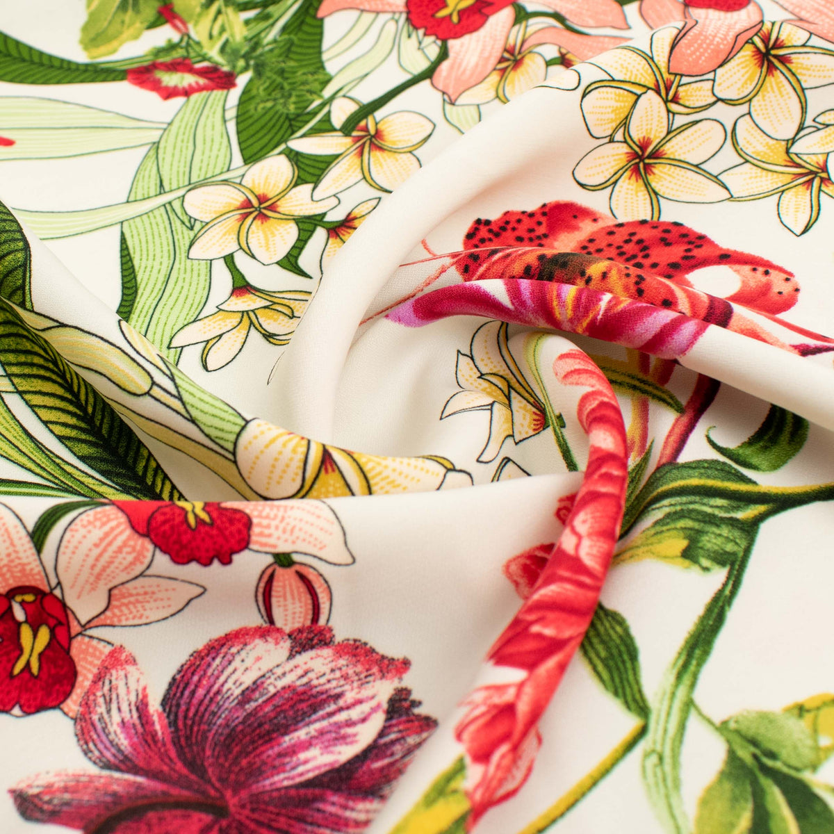 Ice Wash Prints Design-699 Red Flowers & Leaves on Cream – Homecraft ...