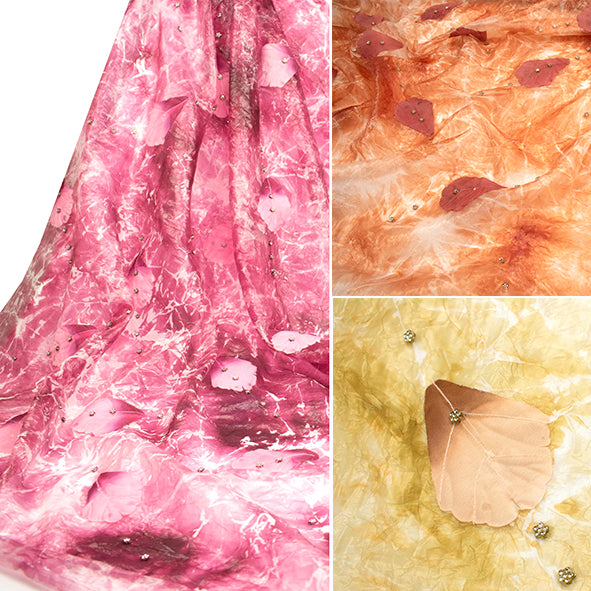 3D Feather Leaf Shaded Organza – Homecraft Textiles