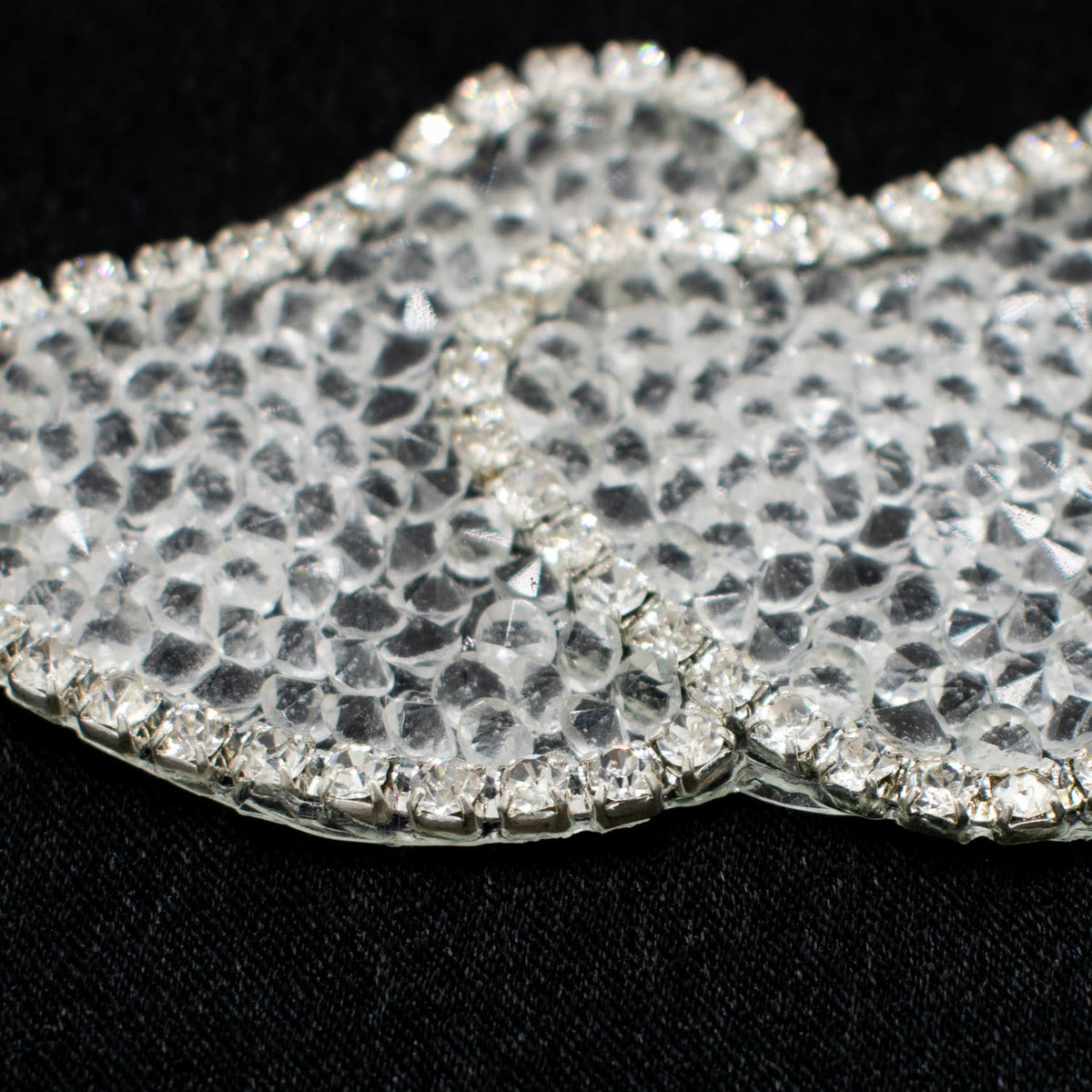 Silver Heart Diamante Iron-on Motif Design-AA05 6.5CM x 4.5CM ...