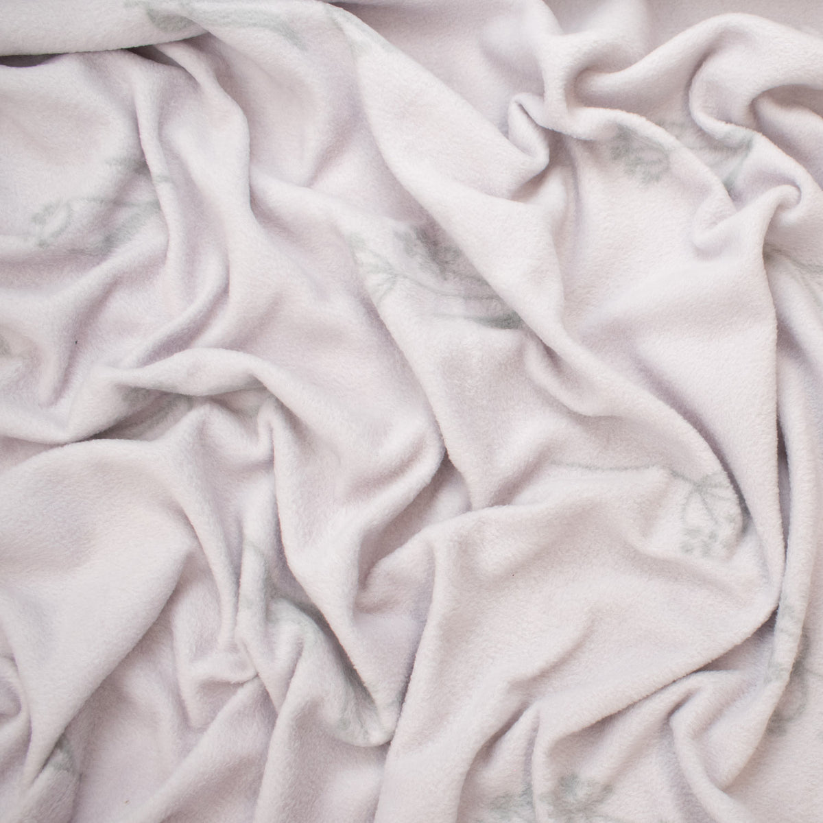 Grey Flowers On White Printed Polar Fleece Design 234 – Homecraft Textiles