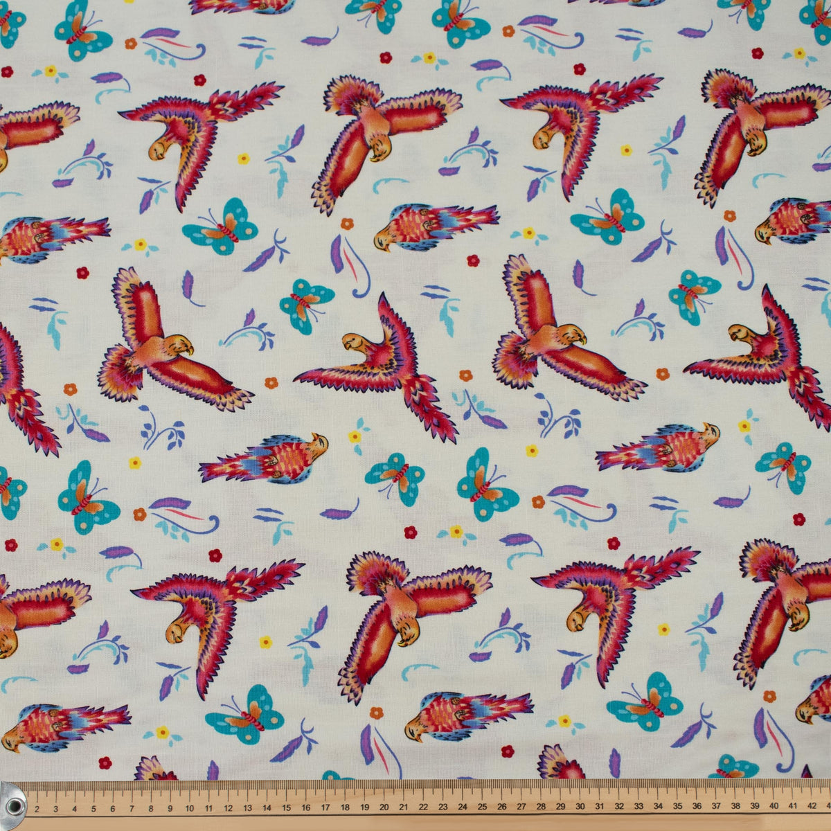 White Phoenix Cotton Canvas Print – Homecraft Textiles