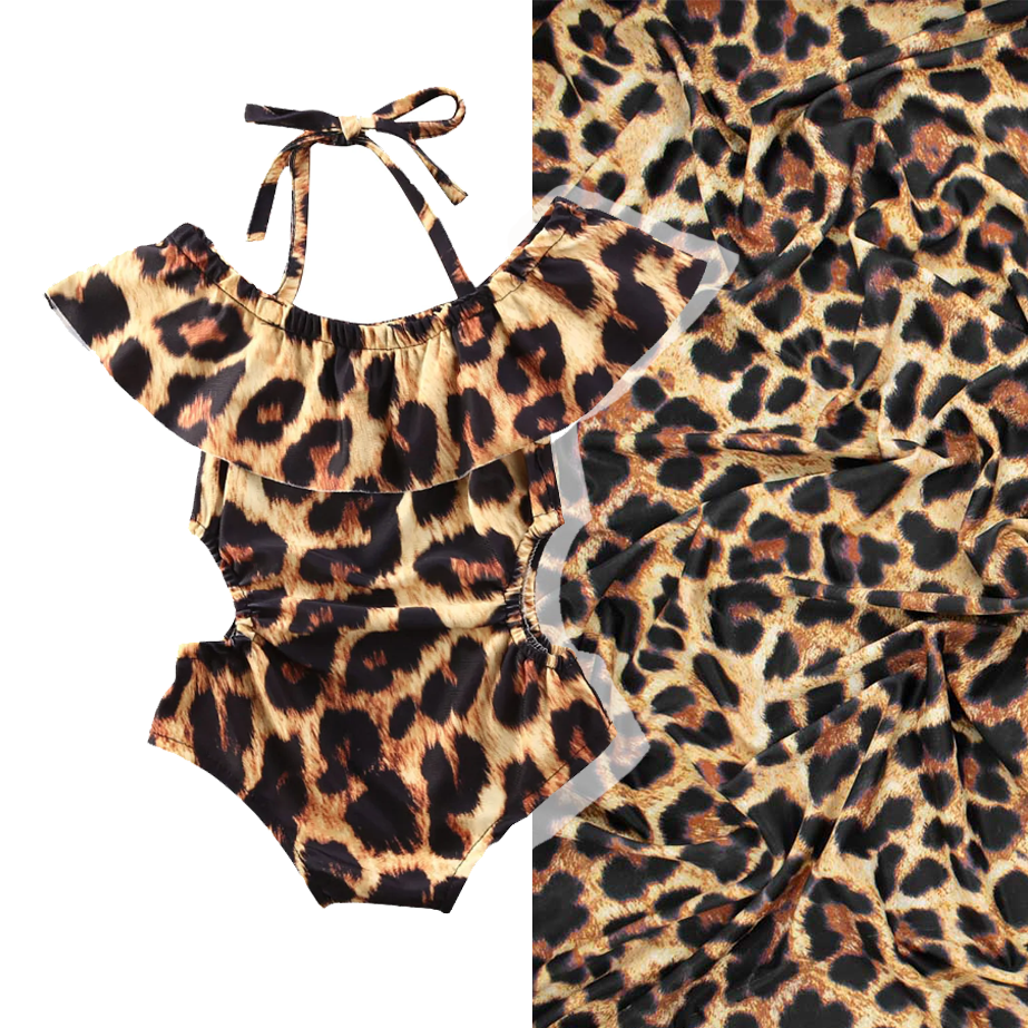 Premium Digital Printed Swimwear Lycra Design-12 Yellow & Black Leopar ...