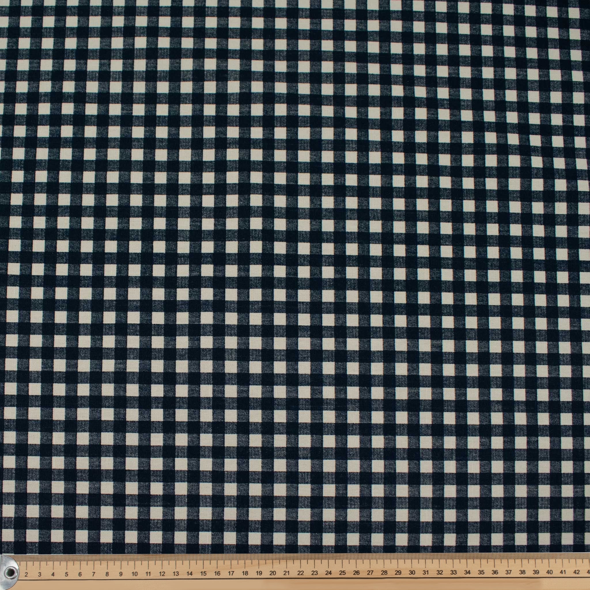 Navy Gingham Check Cotton Canvas Print – Homecraft Textiles