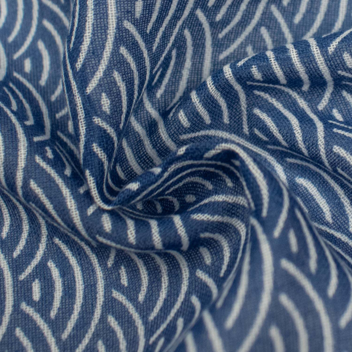 Printed Cotton Voile Design-4 Japanese White Waves on Navy – Homecraft ...