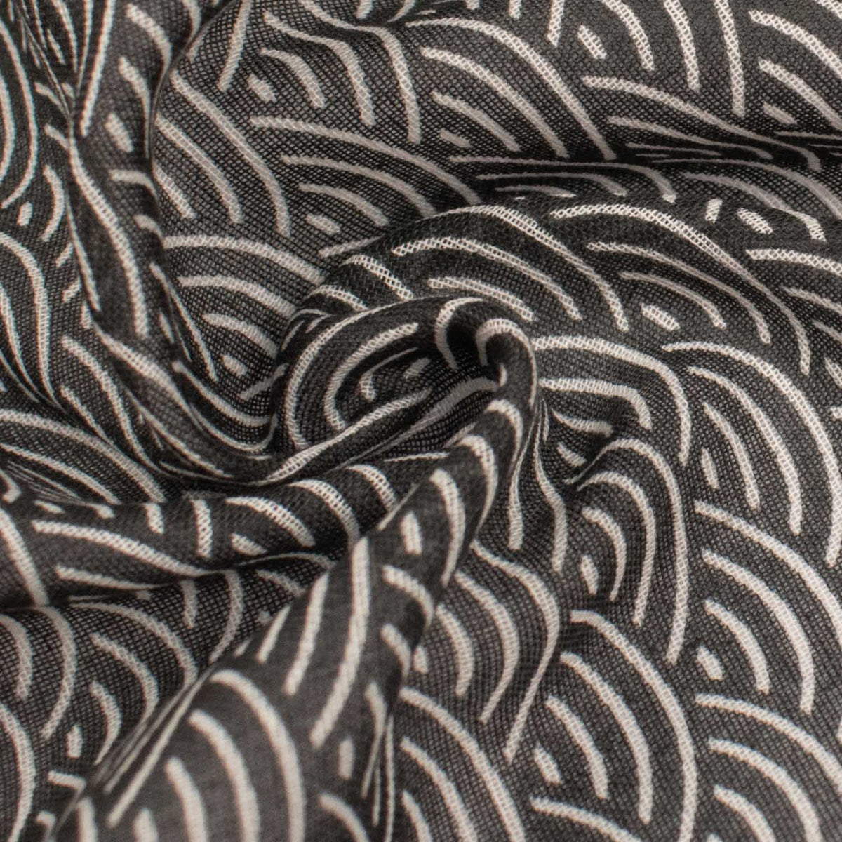 Printed Cotton Voile Design-6 Japanese White Waves on Black – Homecraft ...