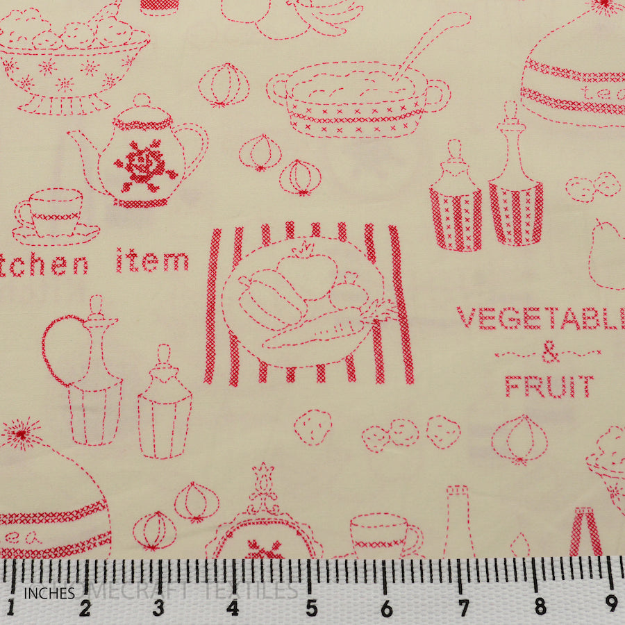 White Kitchen Cooking Cotton Print – Homecraft Textiles