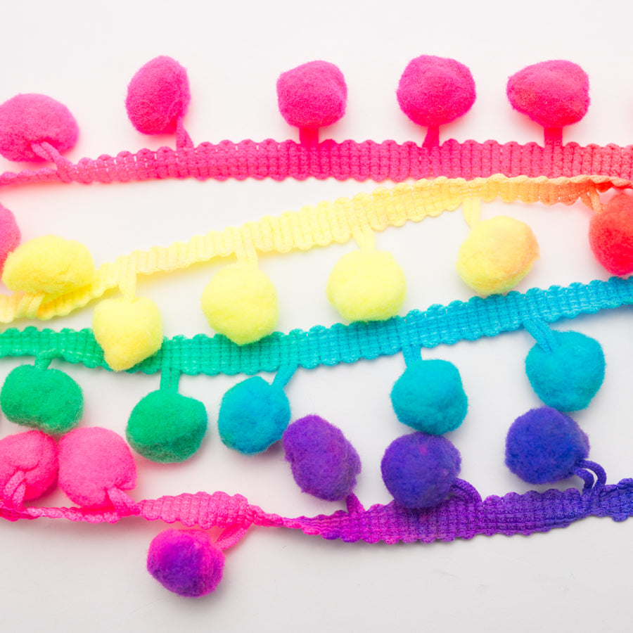Pom Pom Fringe Tape - Multi Colour Design – Homecraft Textiles