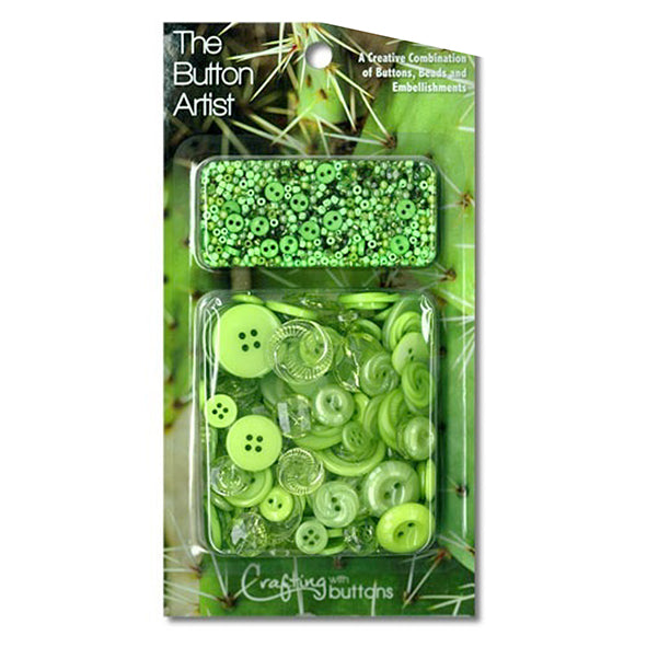 The Button Artist Buttons & Beads Bulk Pack Green – Homecraft Textiles