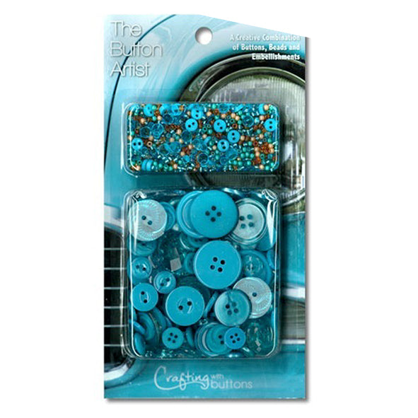 The Button Artist Buttons & Beads Bulk Pack Turquoise – Homecraft Textiles