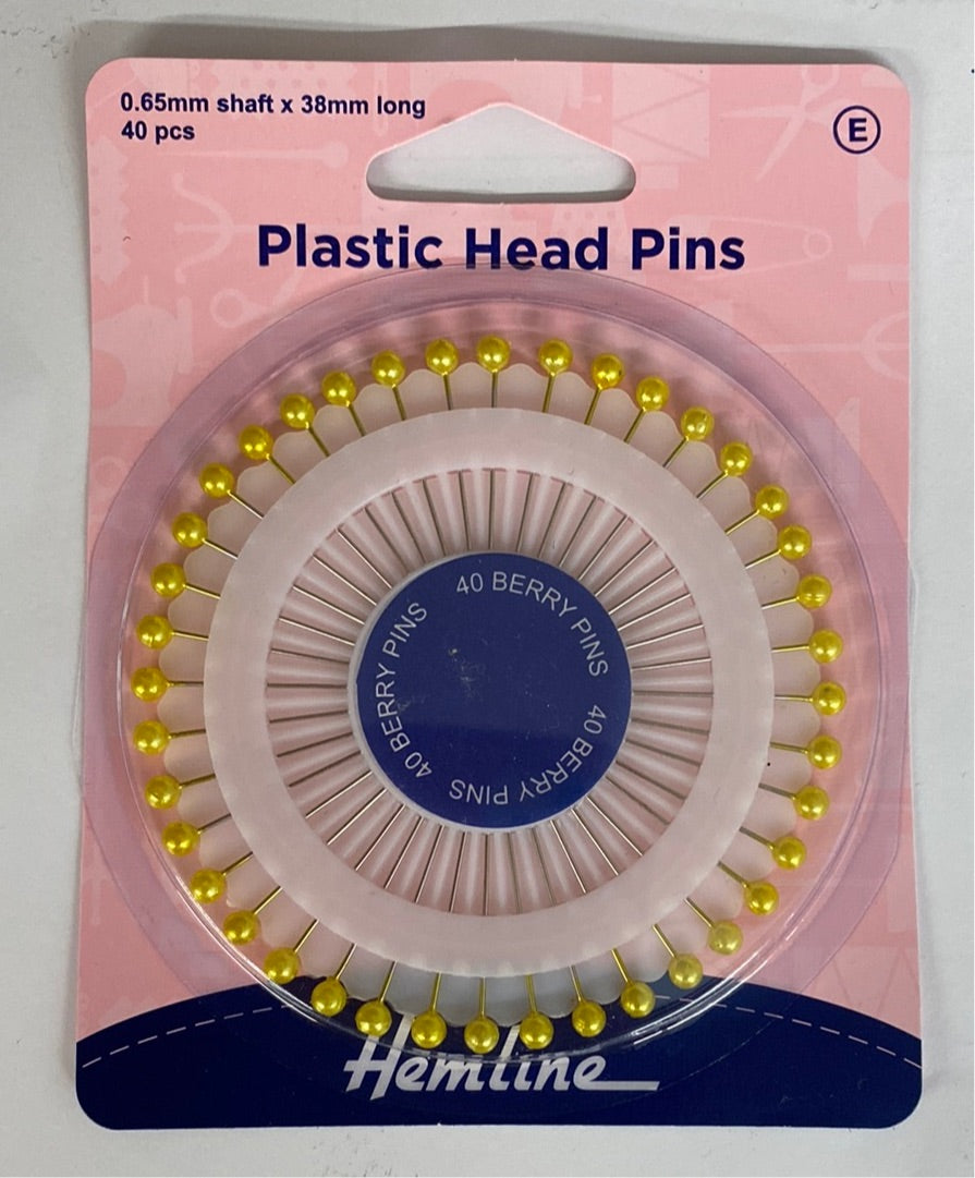 Plastic Head Pins GOLD 40pcs – Homecraft Textiles
